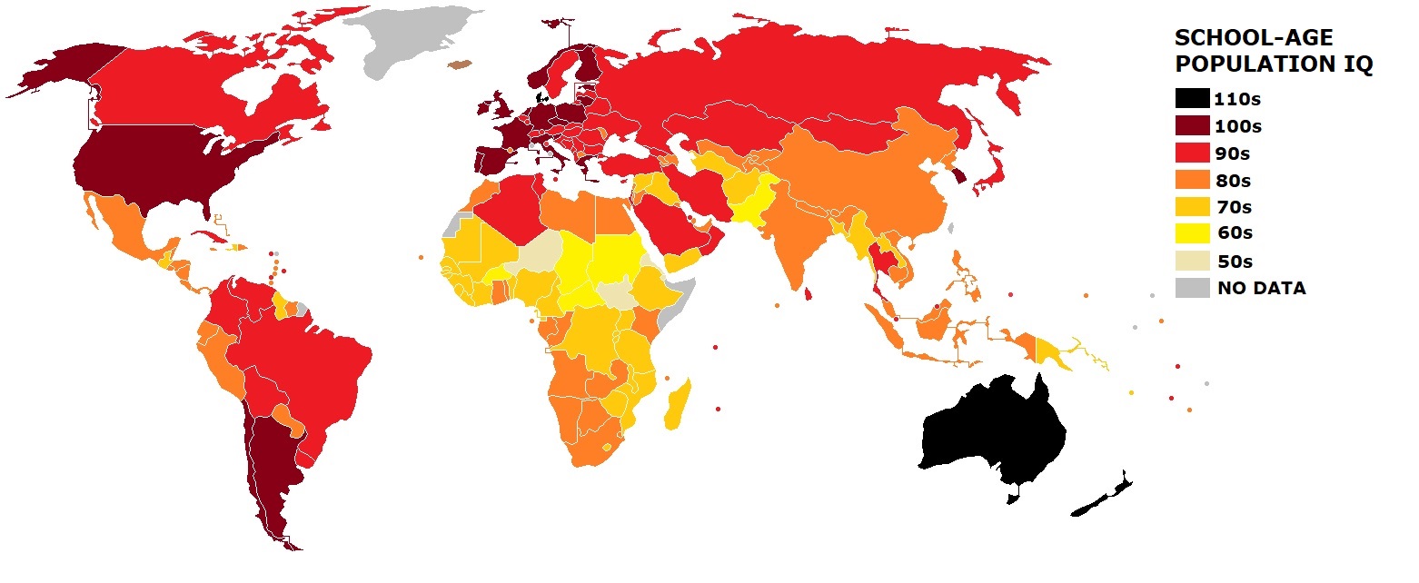 Worldwide IQ estimates based on education data « NotPoliticallyCorrect